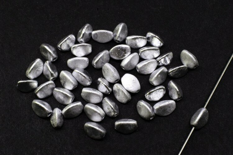 Бусины Pinch beads 5х3мм, отверстие 0,8мм, цвет 00030/27080 Crystal/Labrador Full, Etched, 755-030, 10г (около 117шт)