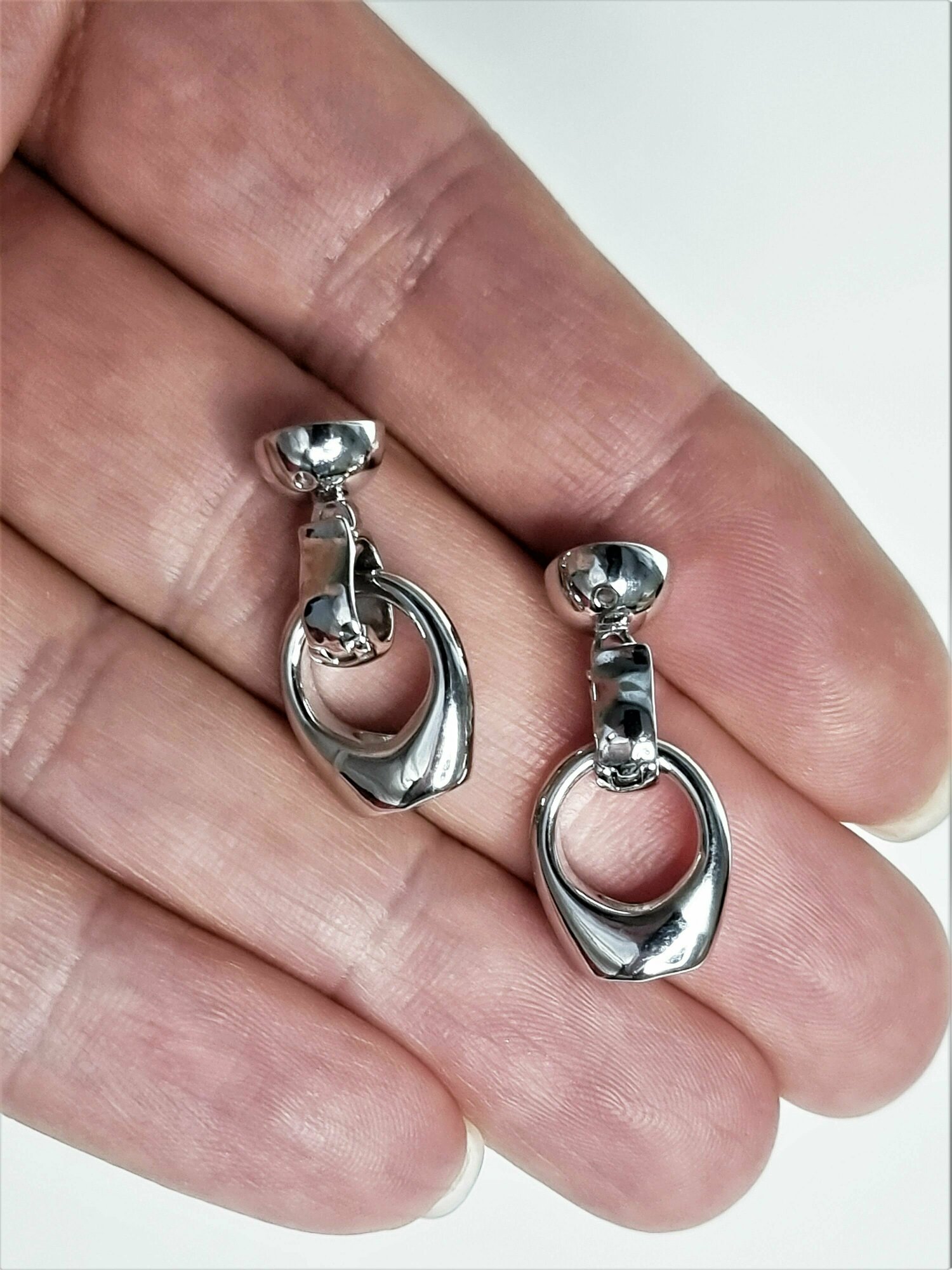 Карабины с концевиками. 25х12мм. Родий. 2шт.