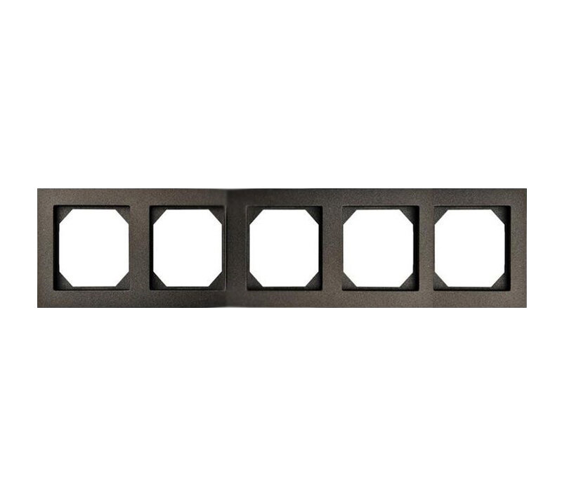 LIREGUS Рамка Пятиместная Антрацит (Универсальный Монтаж) LIREGUS EPSILON