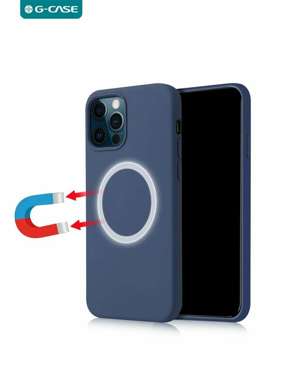 Чехол G-Case iPhone 14 Pro 6,1" Original Series силиконовый противоударный Магнитный Синий