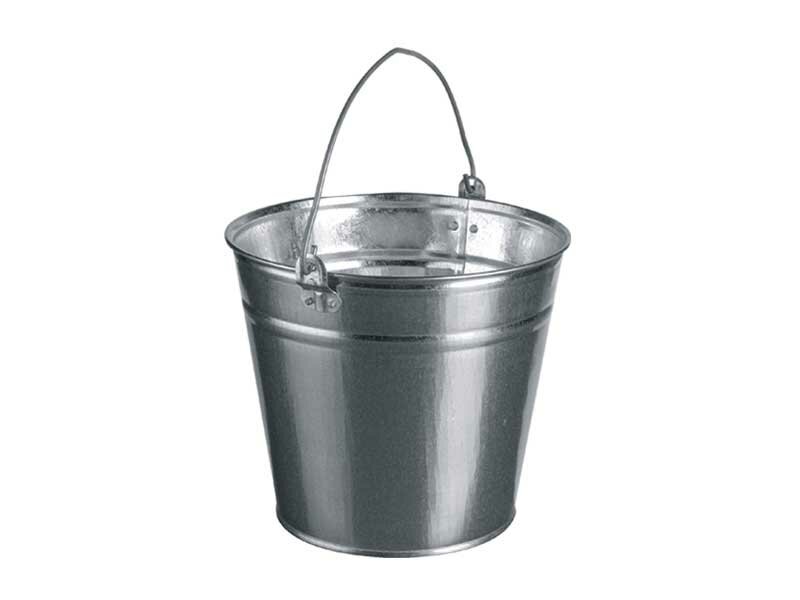 Ведро 9 л, оцинкованная сталь, хозяйственное, серый М