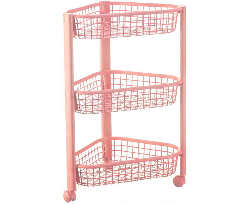 Полка угловая евро на колесах (3 секции) чайная роза М 2756 (Артикул: 4400001121)