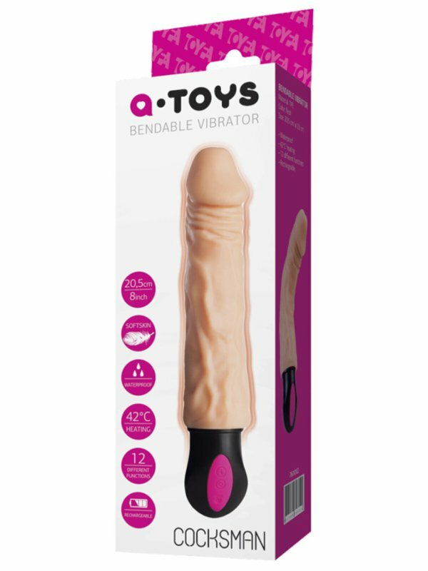 Гибкий реалистичный вибратор TOYFA A-Toys Cocksman с подогревом – телесный