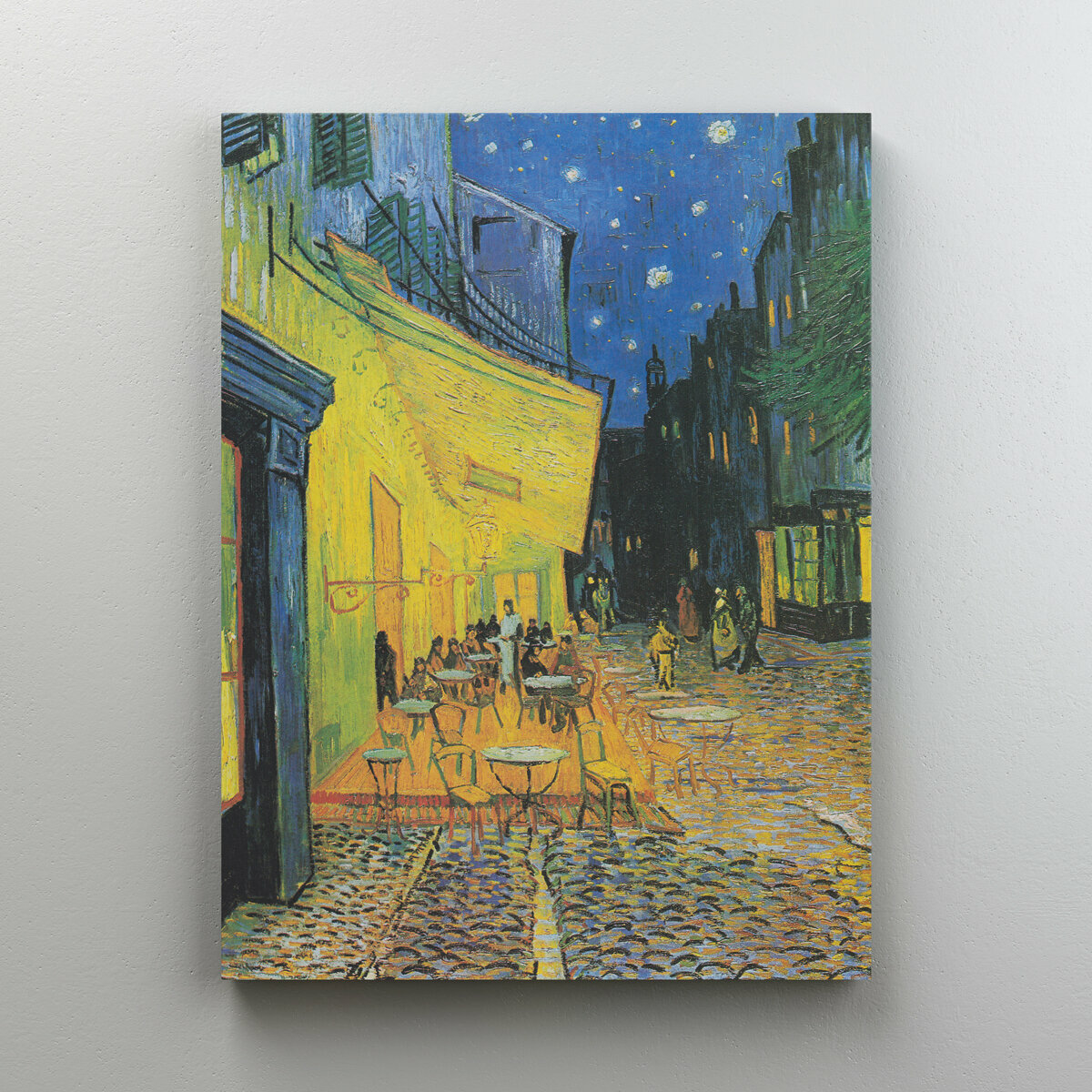Интерьерная картина на холсте, репродукция "Ночное кафе - Винсент Ван Гог" размер 22x30 см