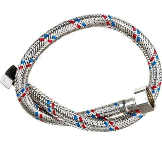 Гибкая подводка для воды Gigant с оплеткой из нержавеющей стали, 1/2"х50 см, г/г P-50-GG