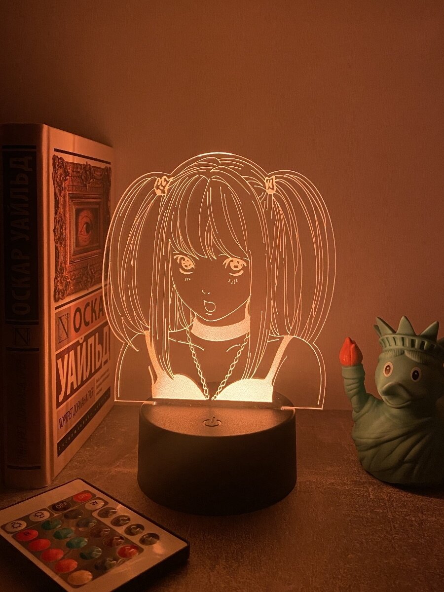 Ночник Аниме Тетрадь Смерти - Anime Death Note. Подарок фанату аниме и манги — декор в комнату с любимыми персонажами, в стиле отаку и японской анимации.