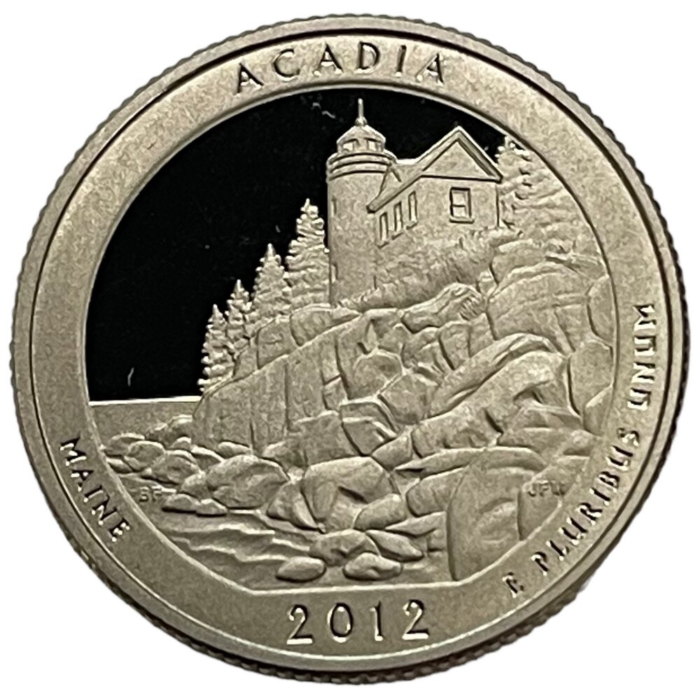 США 25 центов (1/4 доллара) 2012 г. (Квотеры "Парки США" - Парк Акадия) (S) (CN) (Proof)