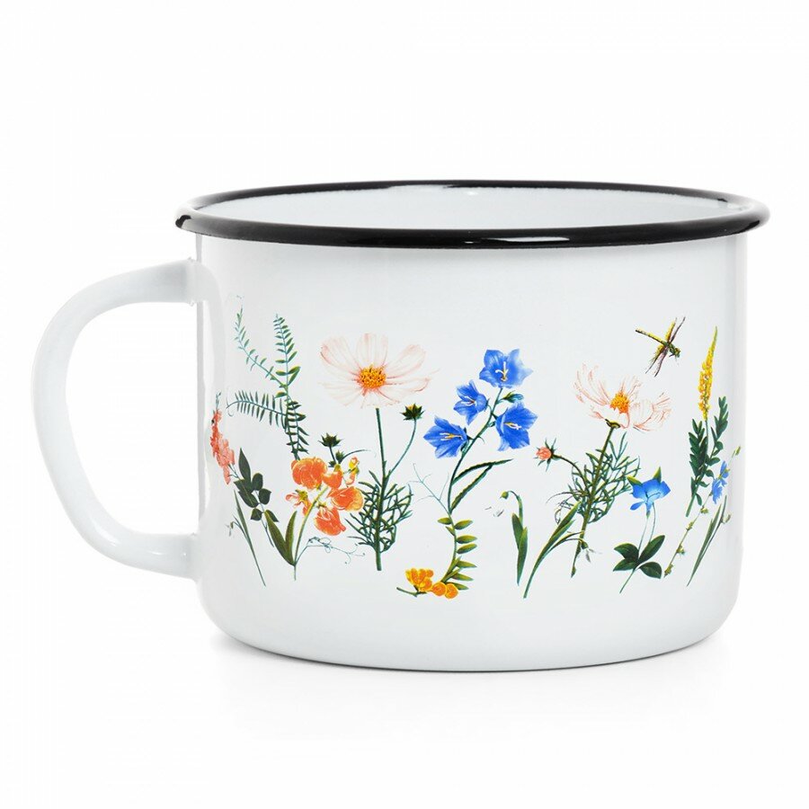 Кружка эмаль Луговые цветы 1л ЭТ-72579 Эстет