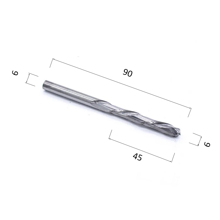 Фреза DJTOL A2FLX645 компрессионная спиральная двухзаходная (по дереву, композиту (АКП), пластику)