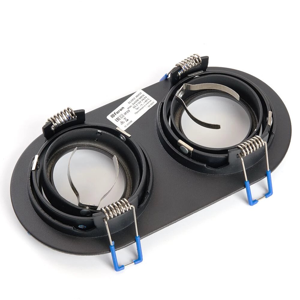 Светильник потолочный встраиваемый, DL2812 MR16 50W G5.3 "овал", черный (48459)