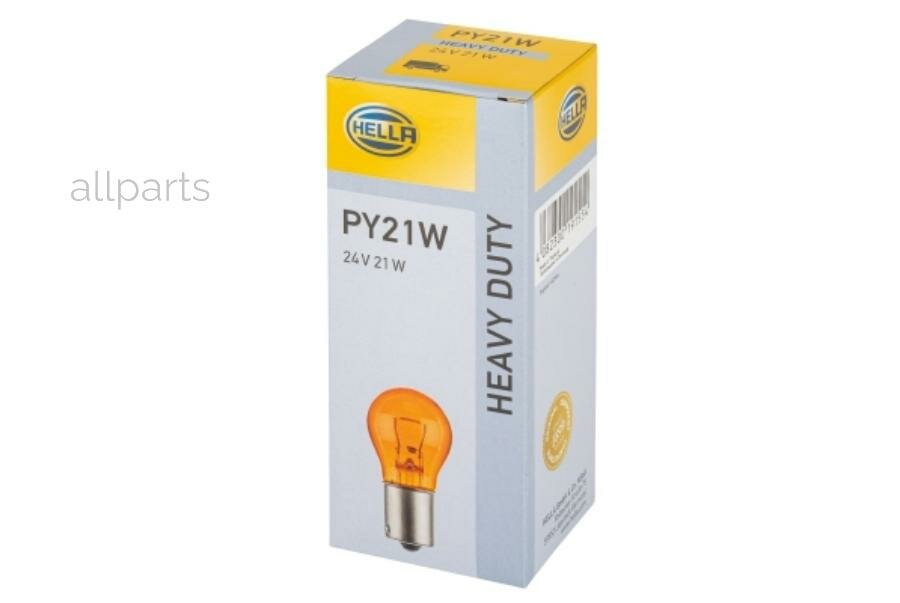 BEHR-HELLA 8GA 006 841-241 Лампа 24V PY21W 21W HELLA 1 шт. картон 8GA 006 841-241