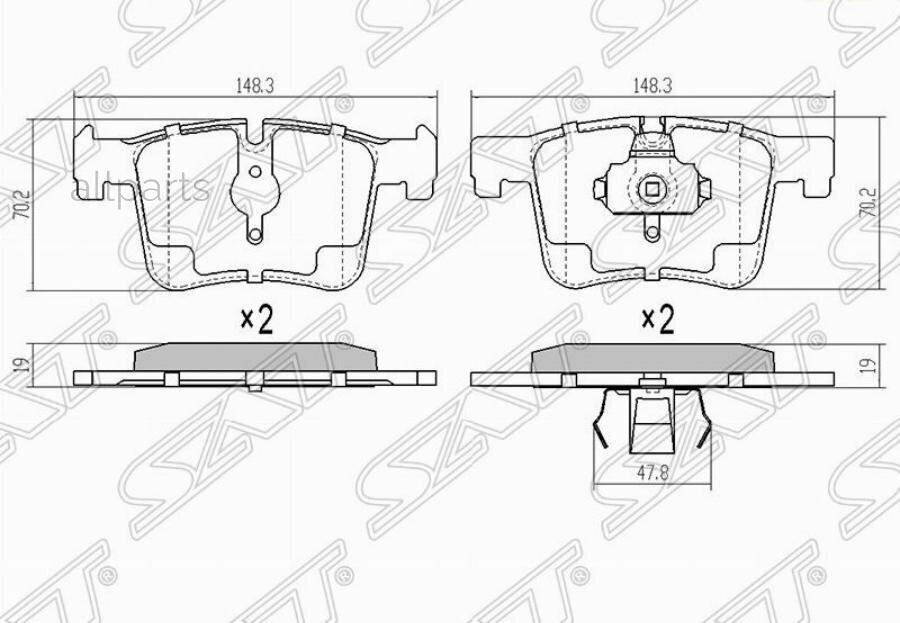 SAT ST-34106799801 Колодки тормозные (Спереди) BMW 1-Series 11-19 / 3-Series 11-19