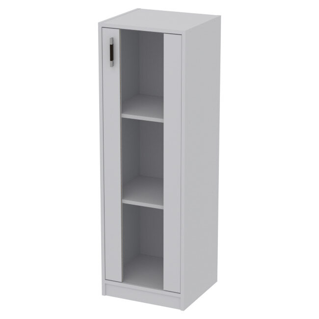 Шкаф Меб-фф Офисный шкаф СБ-61+ДВ-62+С-28МВ цвет Серый 40/37/123 см