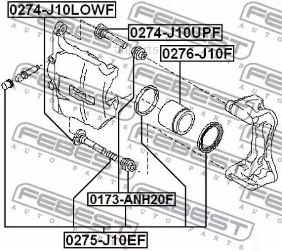 FEBEST 0173-ANH20F пыльник втулки направляющей суппорта тормозного переднего TOYOTA PREVIA/TARAGO ACR50/GSR50 2006-