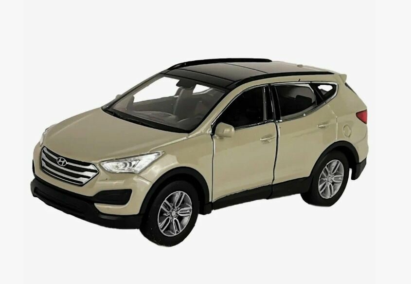 Модель машинка металлическая 1:38 Hyundai Santa Fe, пруж. мех, WELLY, серый