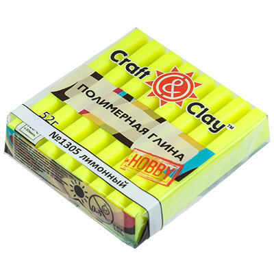 Полимерная глина "Craft&Clay" CCH флуоресцентный 52 г 1305 лимонный