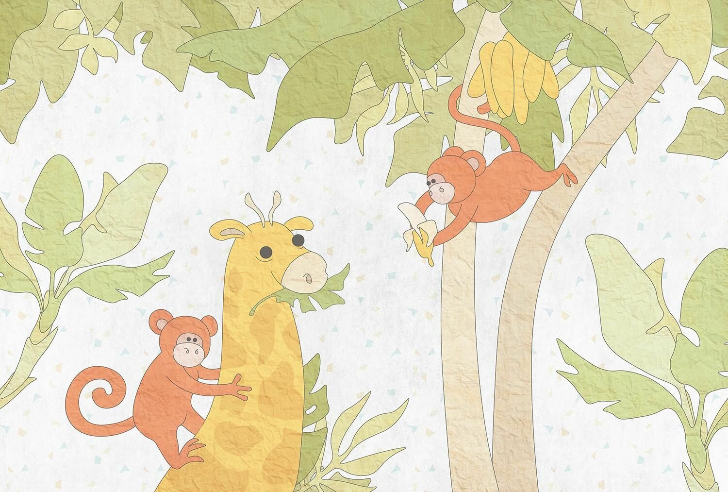 Фотообои/F коллекцияF-193 Обезьянки и жираф 400х270-1Divino