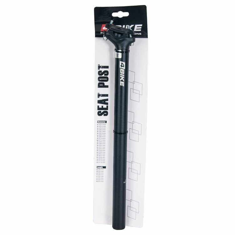 Штырь подседельный "4BIKE" SP-218, D:27.2, L:400мм, индивидуальная упаковка, чёрный