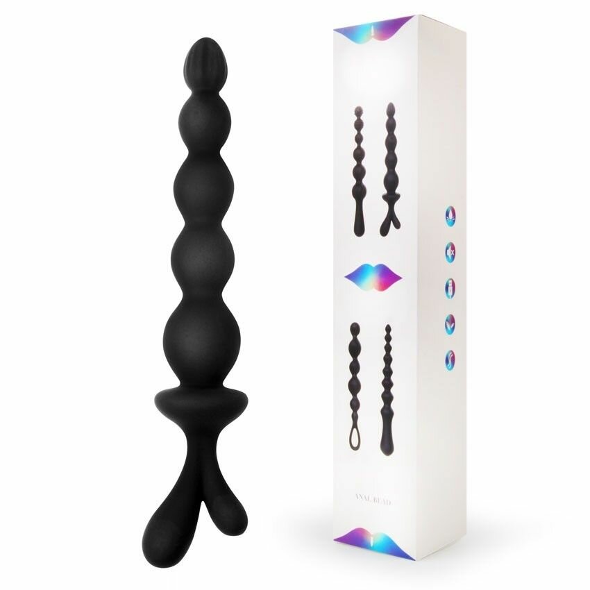 Черная анальная цепочка в форме ёлочки, черный