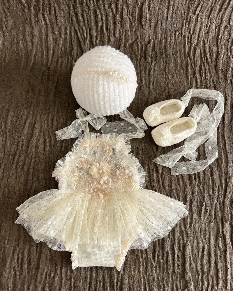 CYMMHCM Фотоодежда для новорожденных, цветочный принт, полиэстер, 3 предмета 23-51