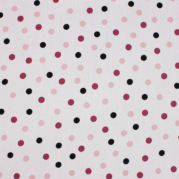 Отрезная ткань Ткани-100 "Горошек", вискоза, белая, 1,0x1,4 м