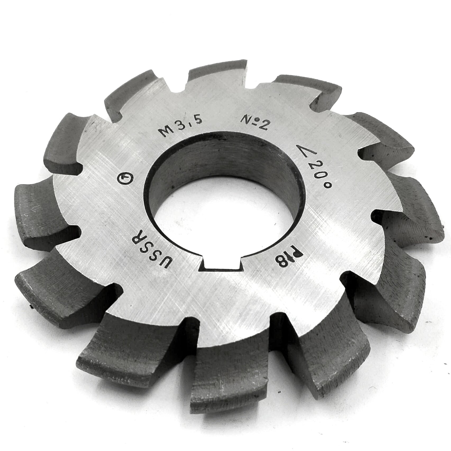 Фреза дисковая зуборезная модульная м3,5 №2 20° Р18 (D-79,5мм, d-27мм, В-12,8мм, z-12) ГОСТ 10996-64