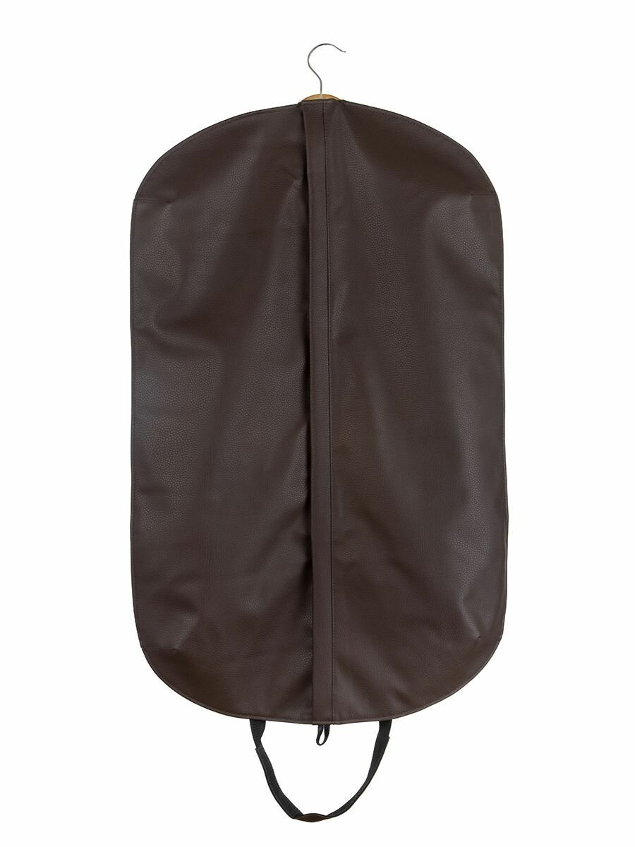 Коричневый чехол для одежды дорожный с ручками из экокожи 100*65 см (Портплед)