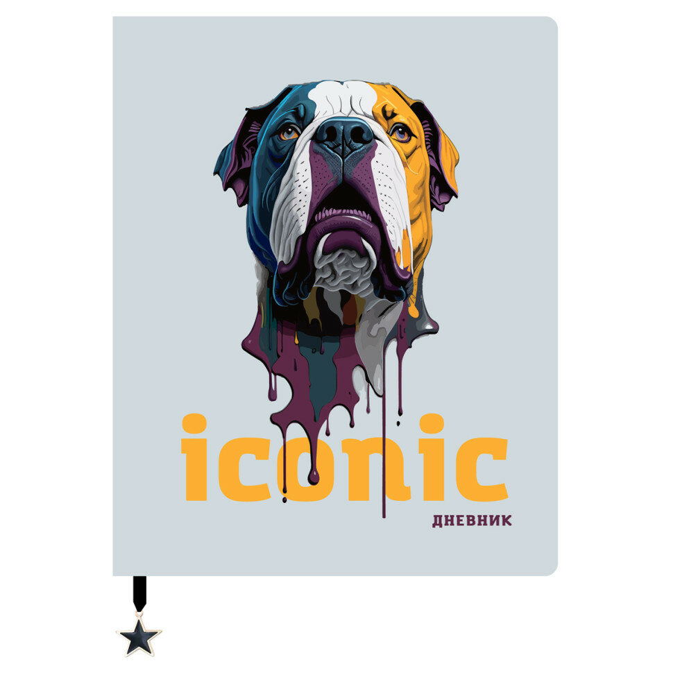 Дневник 1-11 кл. 48л. Лайт BG "Iconic", иск. кожа, печать, ляссе с фигуркой, 366684
