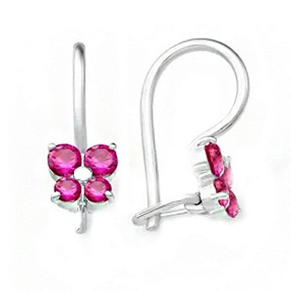 Серьги, серебро, 925 проба, родирование, фианит