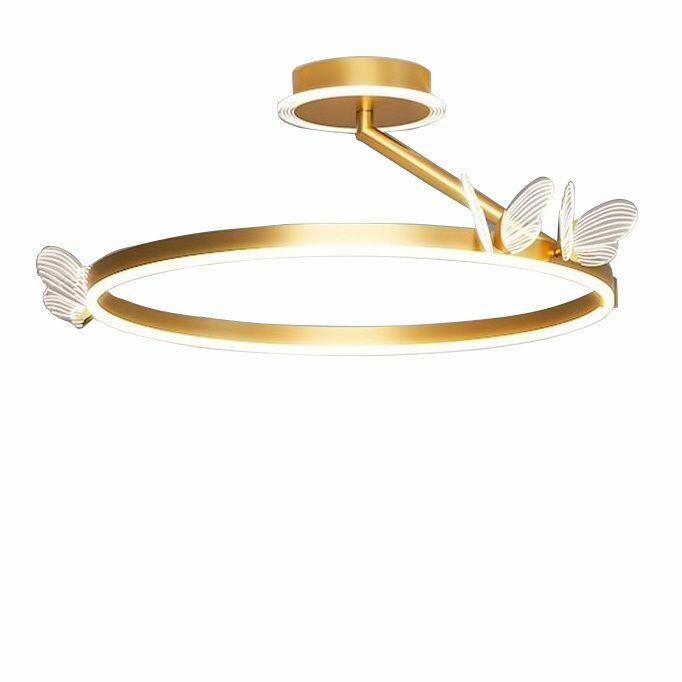 Люстра подвесная светодиодная Бабочки LED 68Вт Babetta Ceiling Люстра потолочная золотая Blesslight
