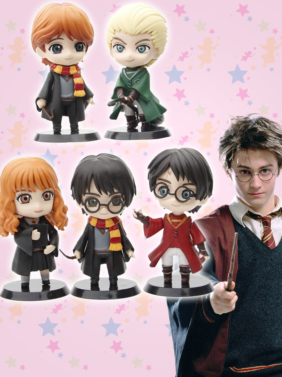 Фигурка Набор фигурок Гарри Поттер 5 шт на подставках, высота 10 см Harry Potter