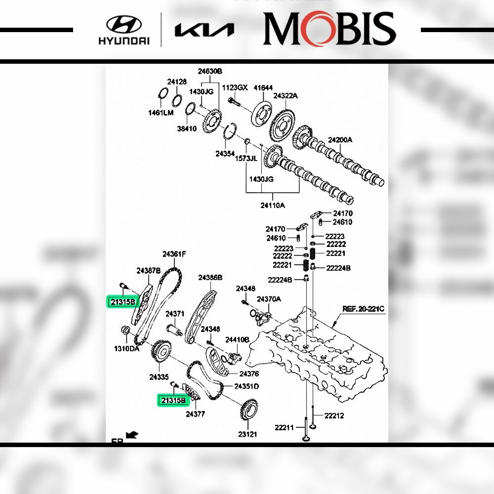 Болт 4 шт. для Hyundai G70, Ix35, Palisade, Santa Fe, Tucson; KIA Carnival, Sorento, Sportage, Stinger / арт. 243722F000 / бренд MOBIS