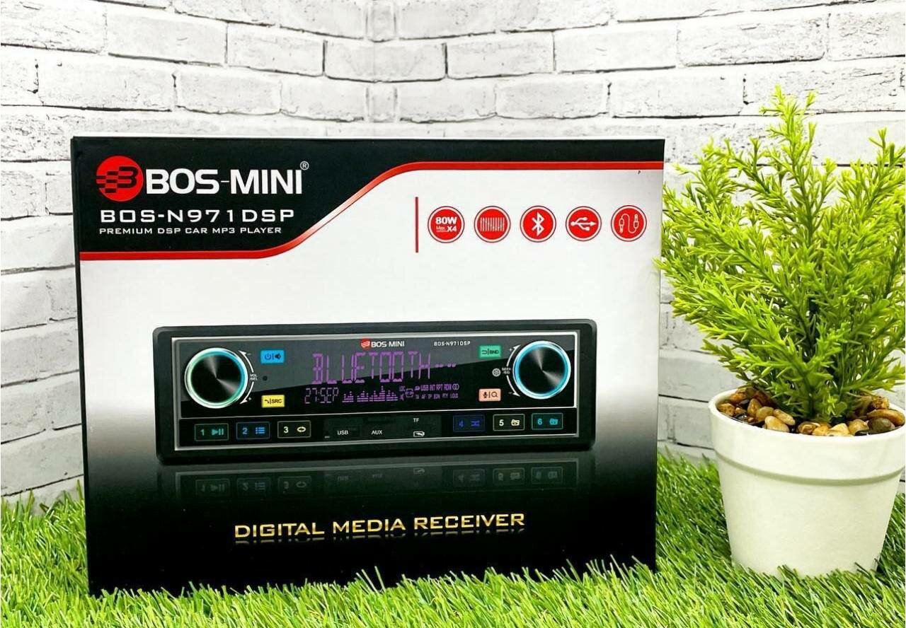 Автомагнитола процессорная Bos Mini N971 DSP Bluetooth AUX USB DSP 4x80 Вт