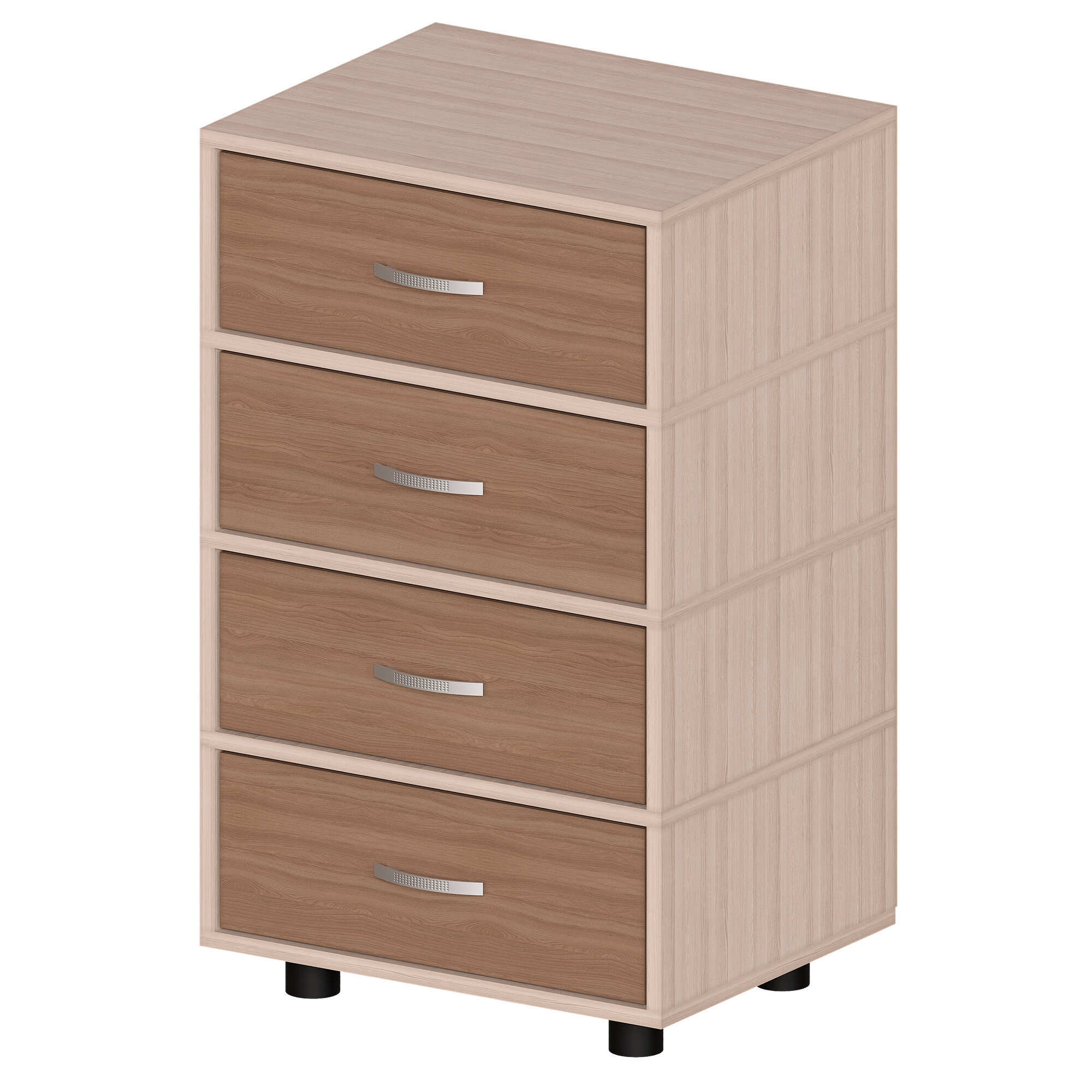 Комод СитиМебель-5 Ширина 60 см, Глубина 40 см, Высота 83 см, цвет: каркас Ясень шимо светлый, фасад Ясень шимо темный