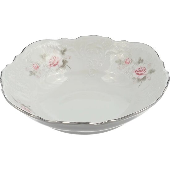 Салатник Bernadotte "Бледные розы отводка платина" 19 см