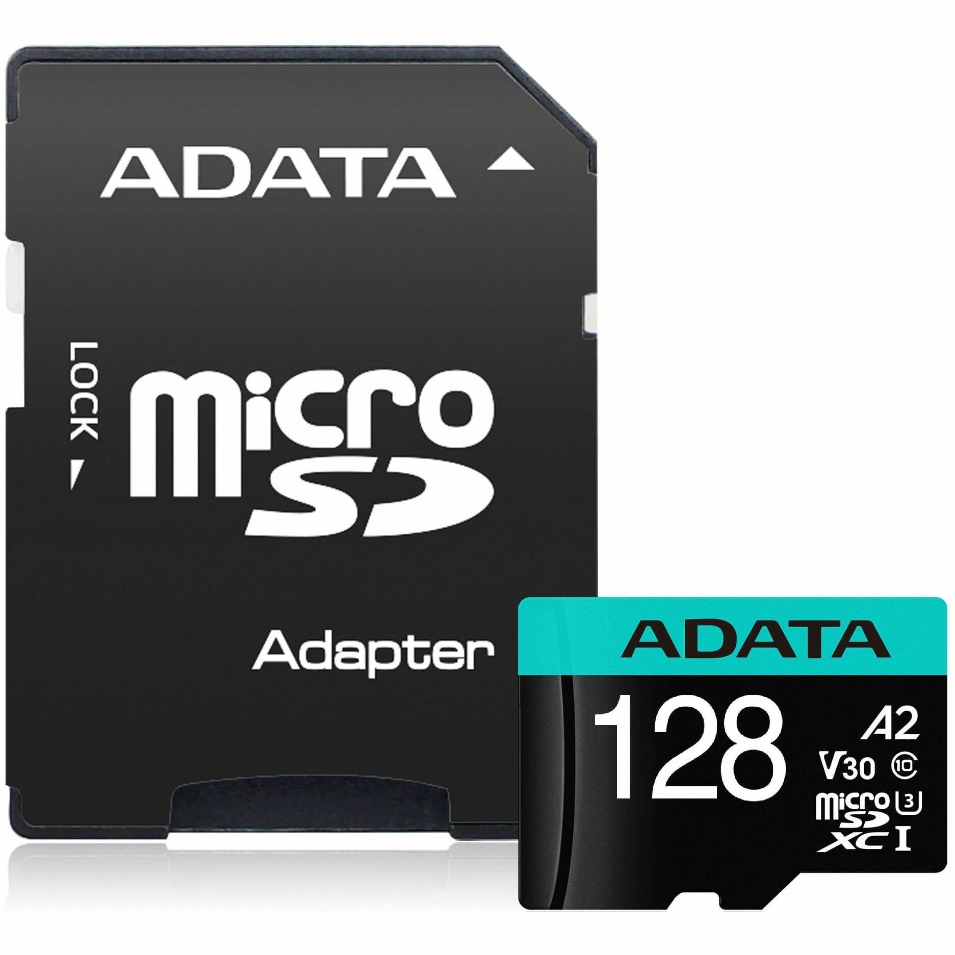 Карта памяти A-Data 128ГБ microSDXC AUSDX128GUI3V30SA2-RA1 Premier Pro + адаптер