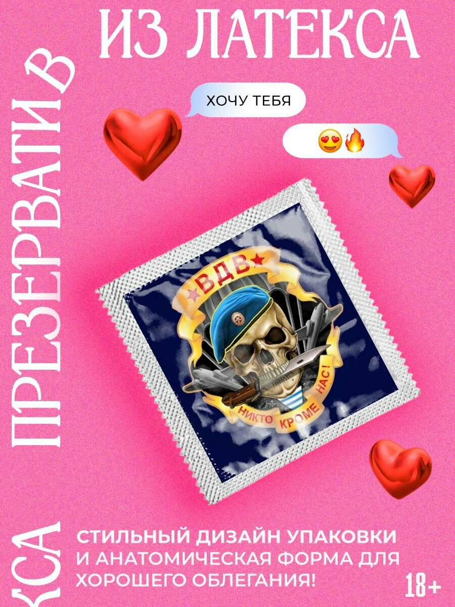 Презервативы тонкие, классические, товары 18+, За ВДВ, Череп