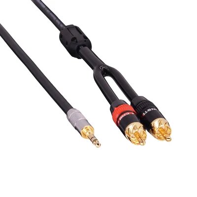 Аудиокабель RCA-AUX American Standard100 черный, 0,75 м