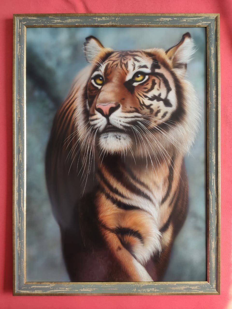 Картина "Тигр", аэрография, 50*70 см, Наталья Дмитренко, в раме