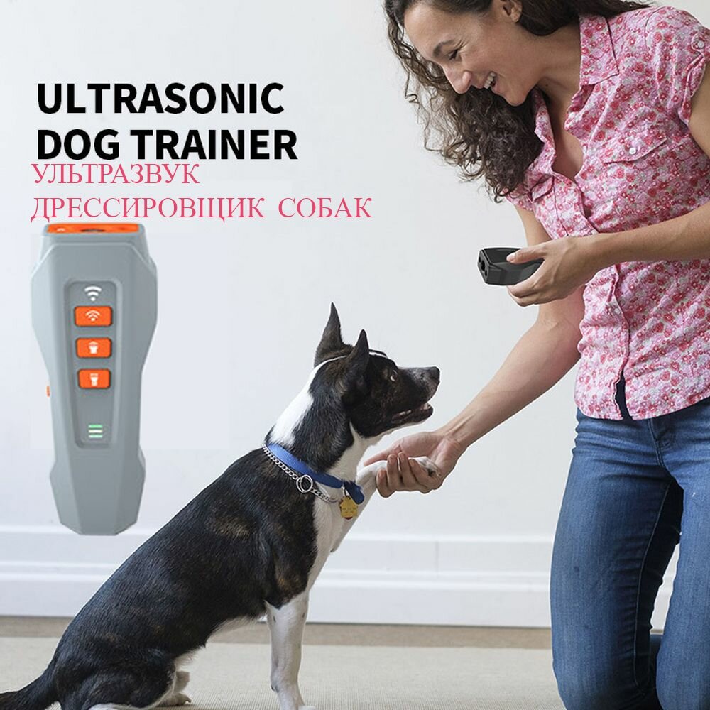 Ультразвуковой дрессировщик собак антилай серый