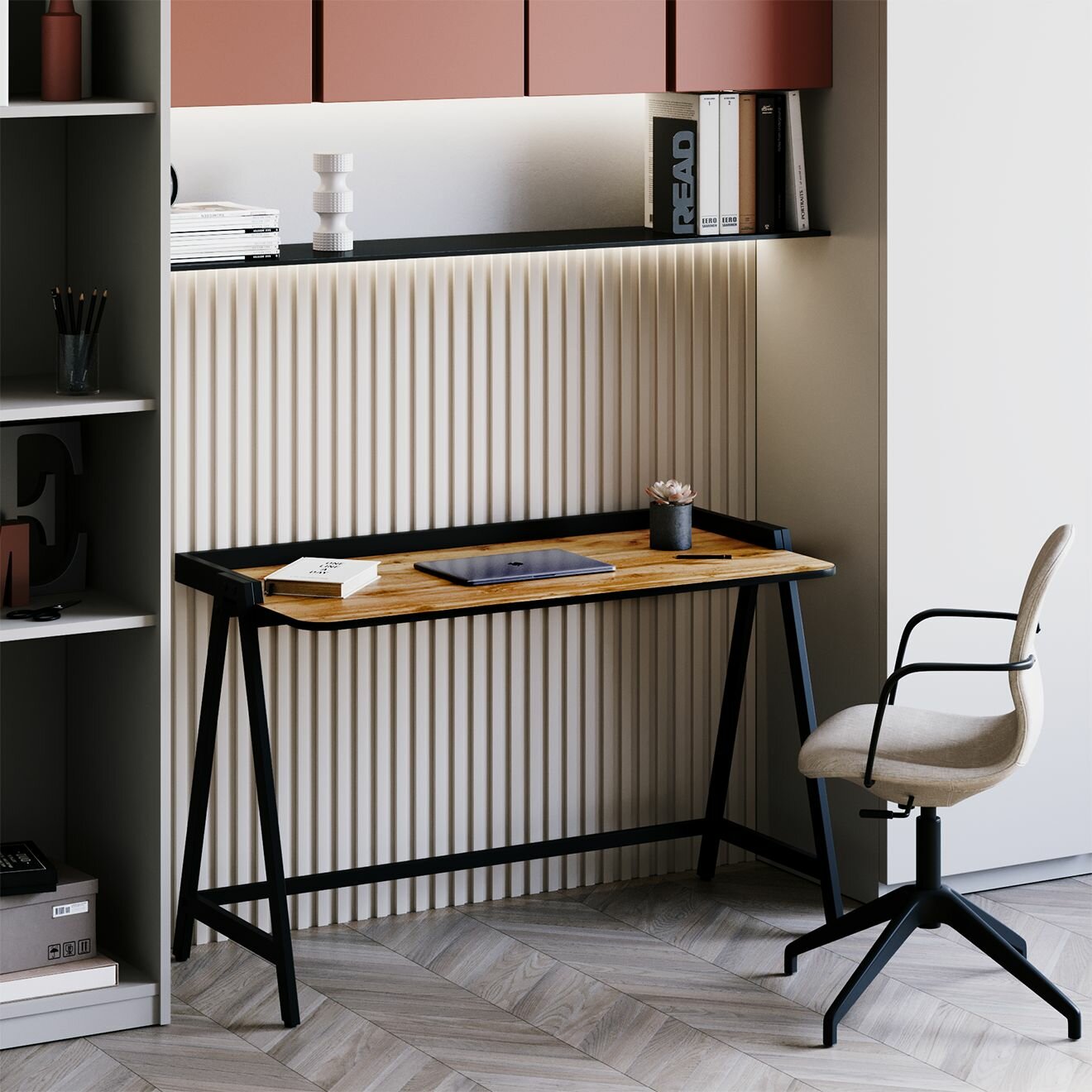 Стол компьютерный, игровой, геймерский, письменный Альфа, 120х60 см, Дуб Вотан