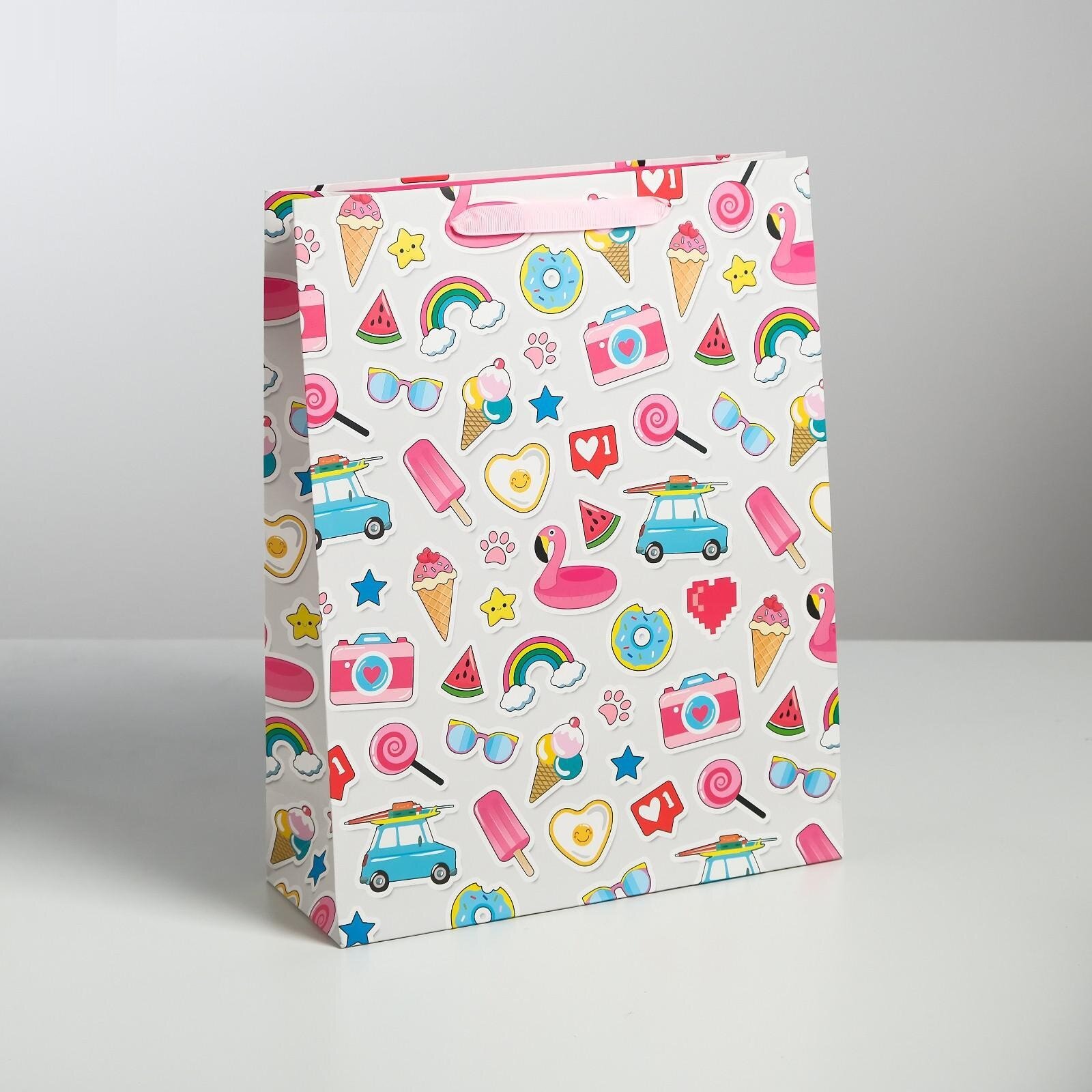 Пакет подарочный «Хорошего настроения!», L 31 х 40 х 11,5 см