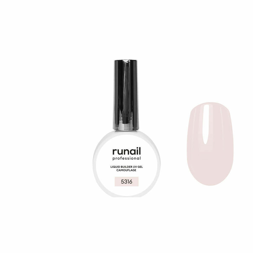 Runail, Камуфлирующий жидкий Уф-гель (цвет: Розовая карамель), 15 мл №5316