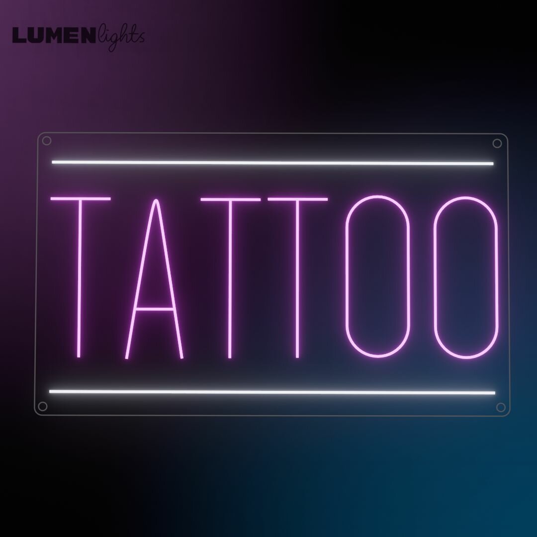 Неоновая вывеска, светильник декоративный Тату, 50х30 см.