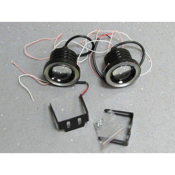 Дневные ходовые огни R-500 (круглые D=76мм) ангельские глазки DC12V-7 W (2 шт) (12019)