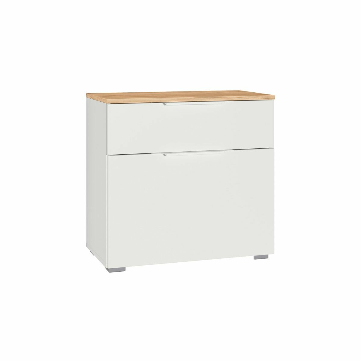 Октава Тумба для обуви 16.127 Белый PE шагрень, Дуб Золотой CRAFT, белая шагрень 4101 ПВХ (Моби)