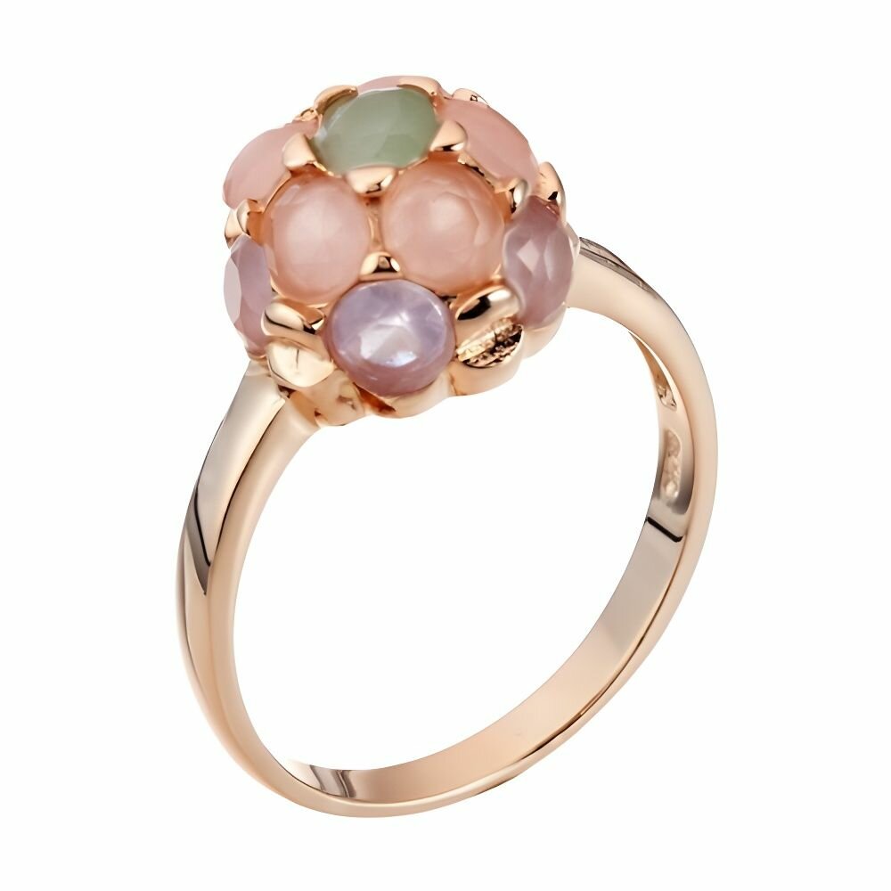 Кольцо, серебро, 925 проба, золочение