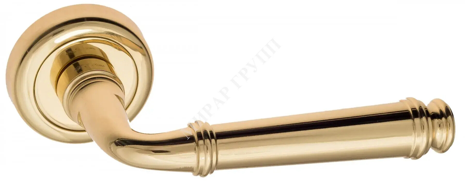 Дверная ручка на круглом основании Fratelli Cattini "FARFALLA" D1 на круглой розетке полированная латунь