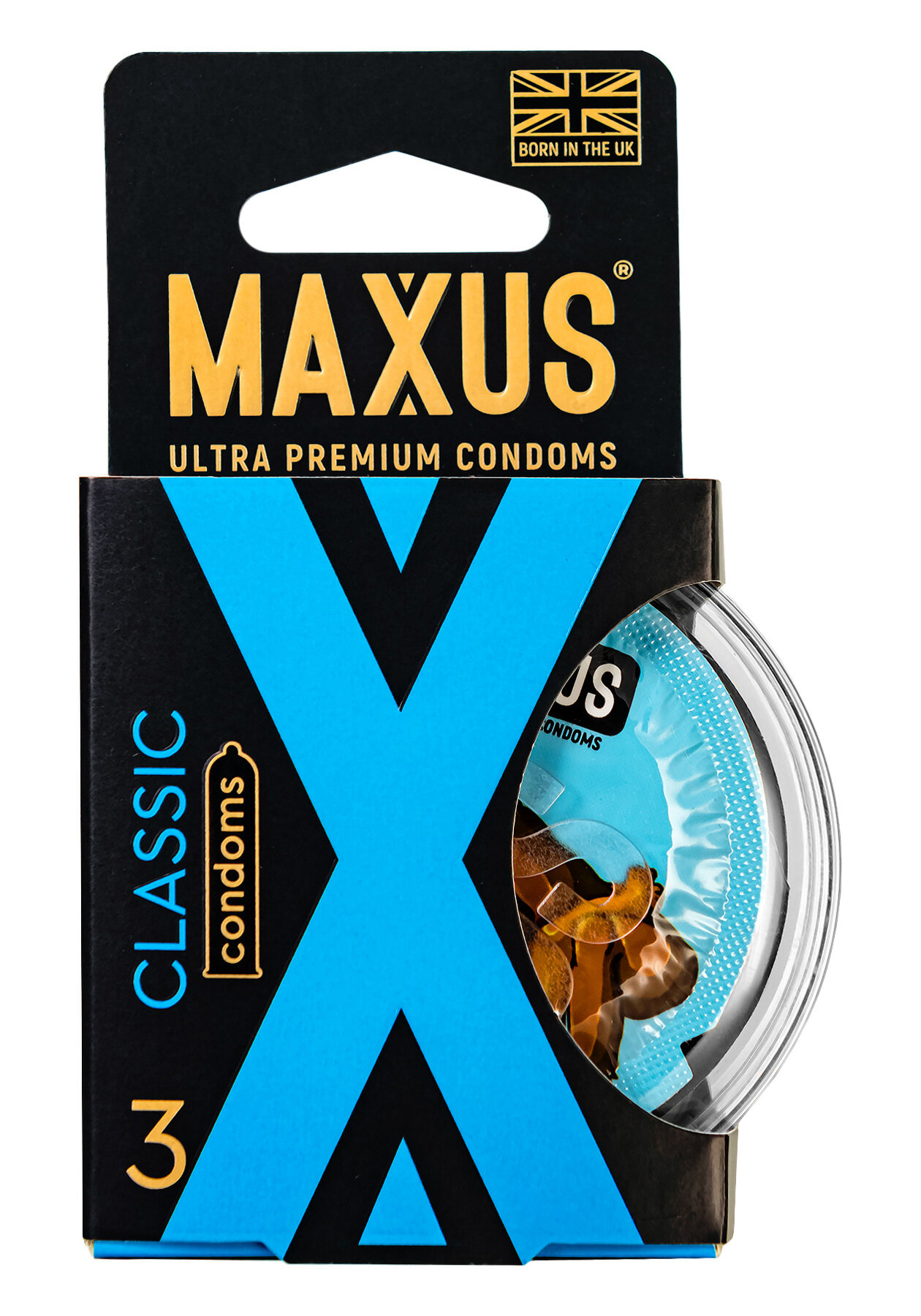 Классические презервативы в пластиковом кейсе Maxus Classic, 3 шт.