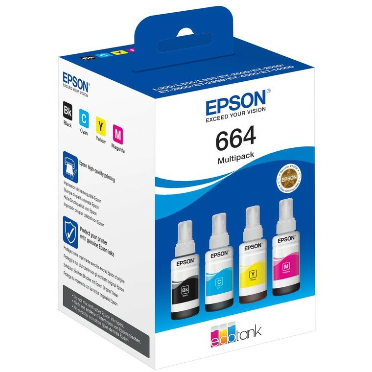 Набор чернил Epson (C13T66464A) Multipack 664 для L100/110/200/210/300/350/355/362/366/386/456/486/550/555/605/655 (4 цвета)